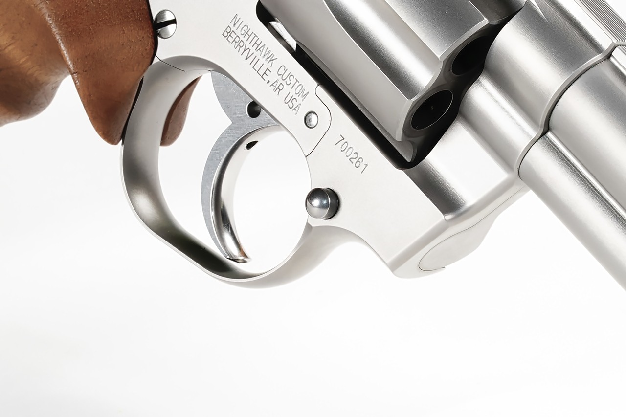 NIGHTHAWK CUSTOM AND KORTH DEBUT THE SILVER MONGOOSE 357 REVOLVER