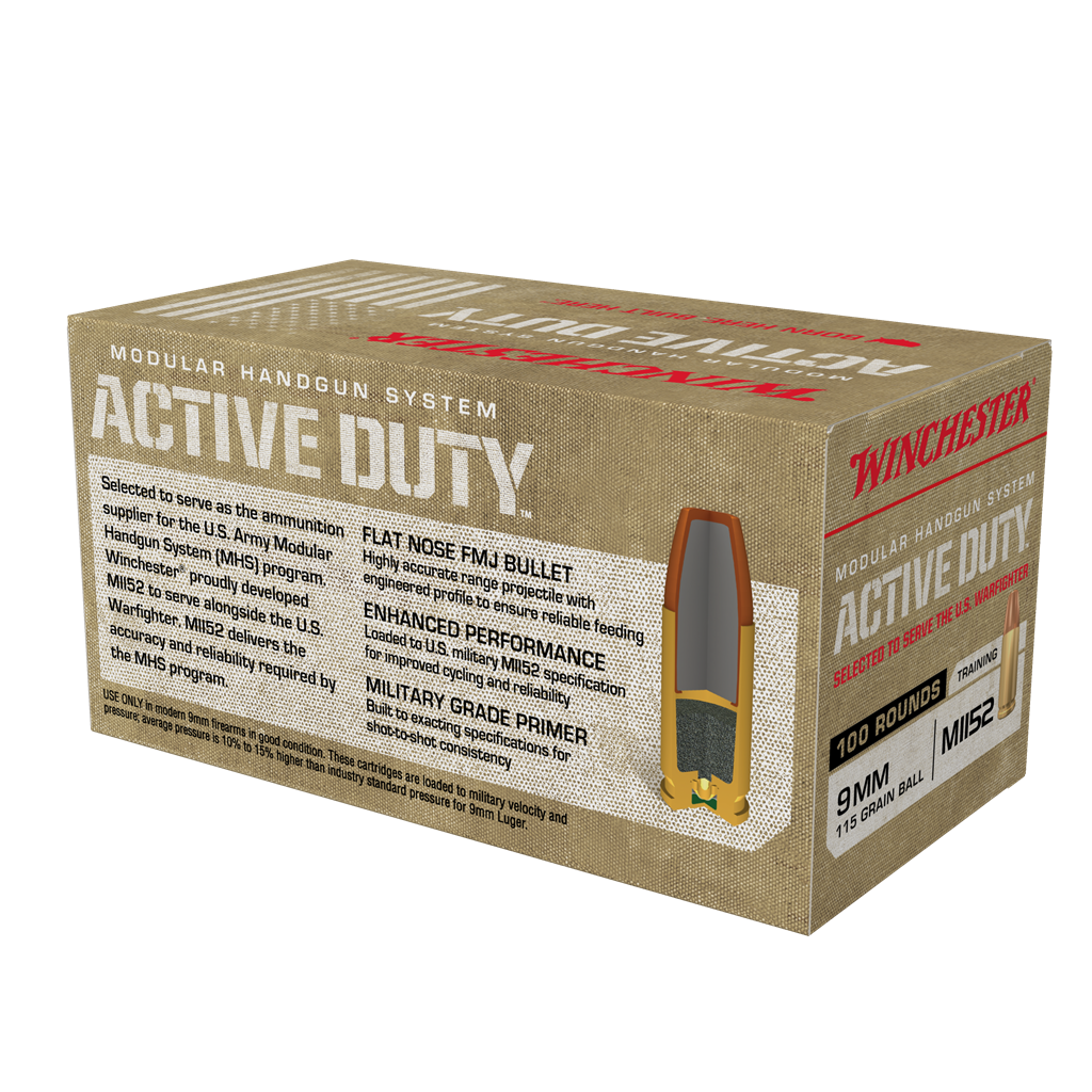 WINCHESTER RELEASES NEW ACTIVE DUTY U.S. MIL M1152 SPEC 9MM AMMUNITION