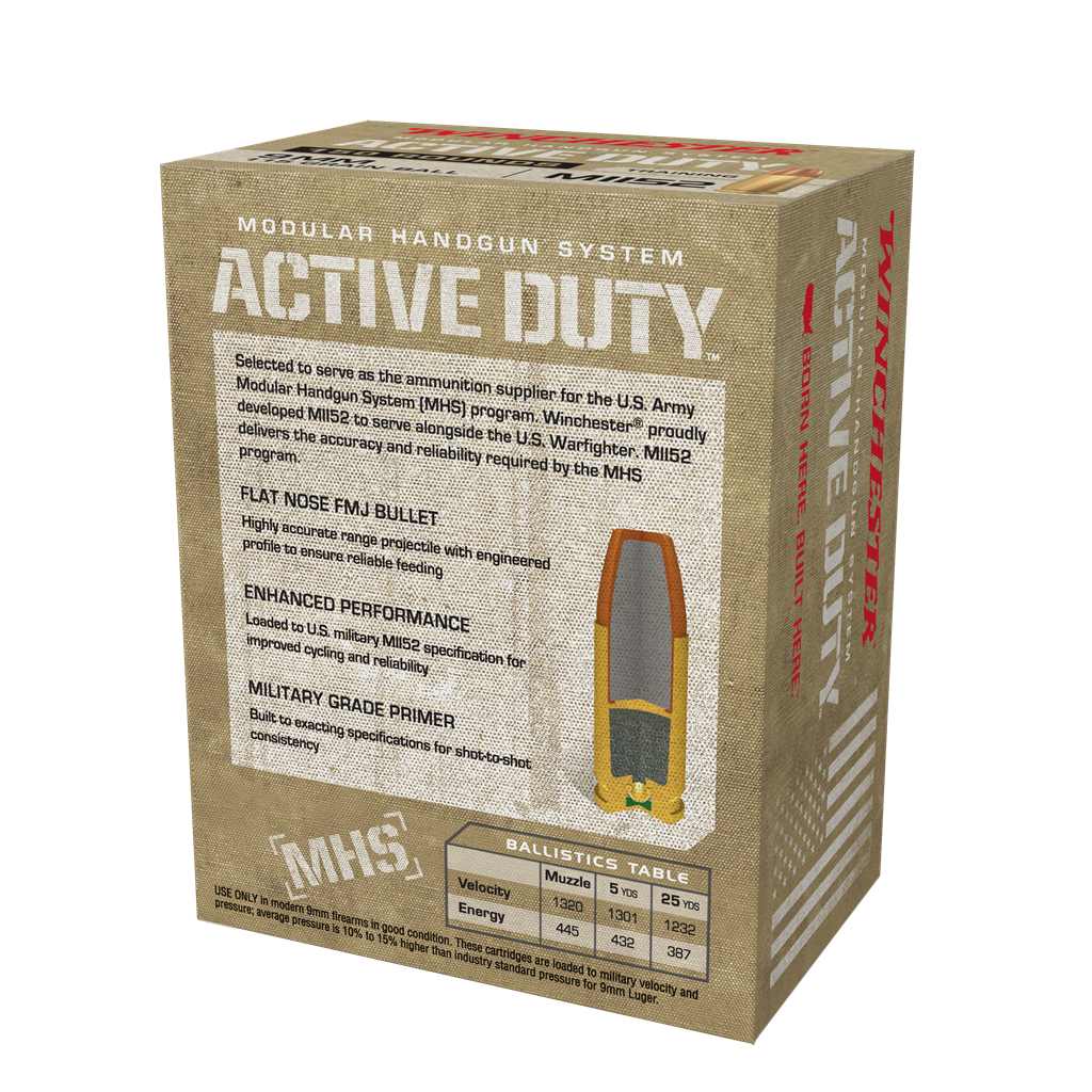 WINCHESTER RELEASES NEW ACTIVE DUTY U.S. MIL M1152 SPEC 9MM AMMUNITION