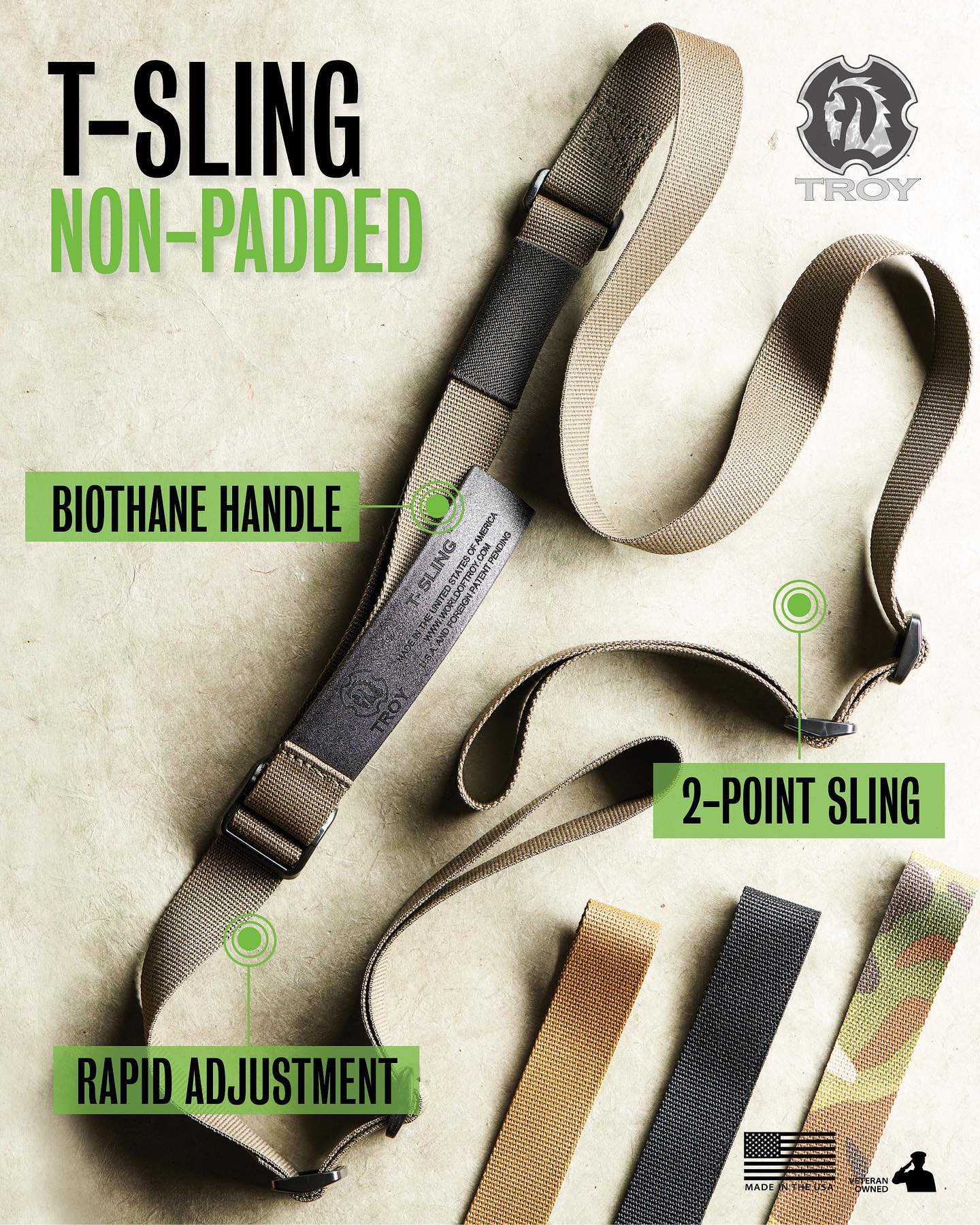 TROY INDUSTRIES EXPANDS RIFLE SLING OPTIONS WITH NEW TROY T-SLING SERIES