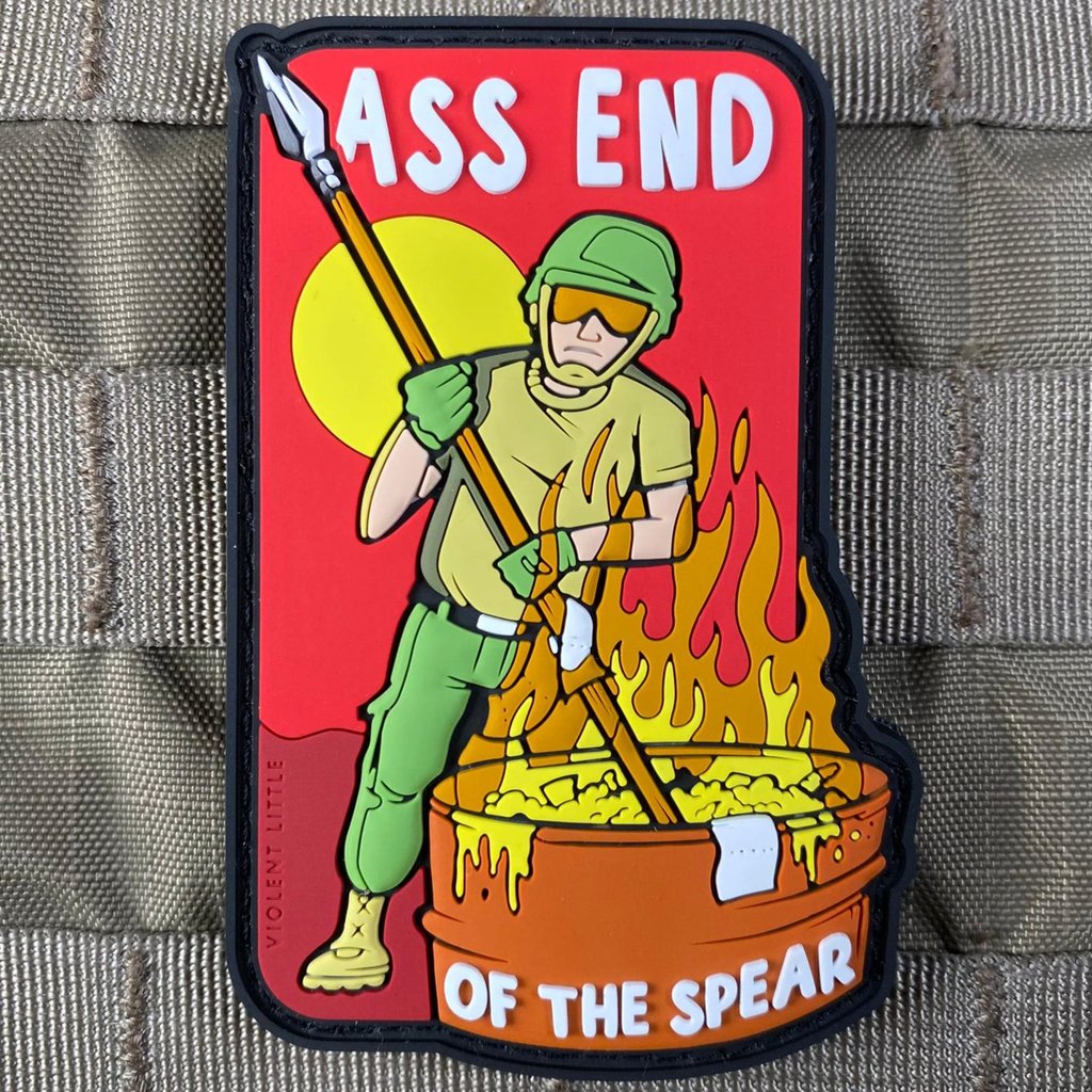 VIOLENT LITTLE MACHINE SHOP DEBUTS THE "ASS END OF THE SPEAR" PVC PATCH