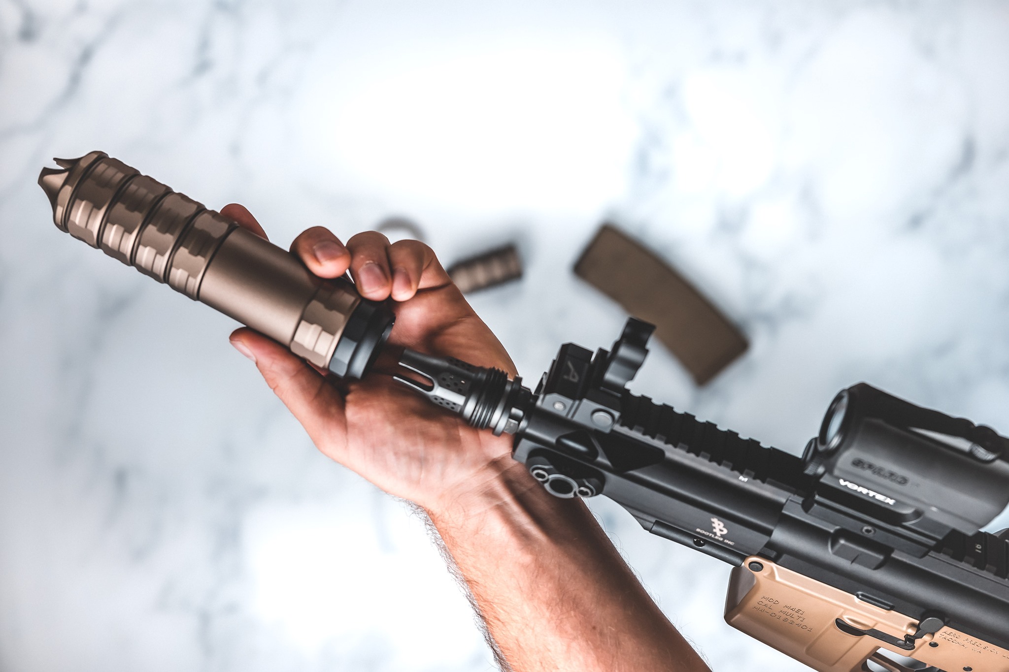 jk armament war eagle flash hider compensator 9mm pistol suppressor ...